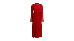 GANNI Long Chemise Dress - Red