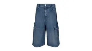Givenchy Cutted Denim Cargo Shorts - Medium Blue
