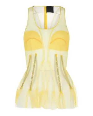 Givenchy Polyamide Tank Top In Tulle With Metallic Details - Sunflower