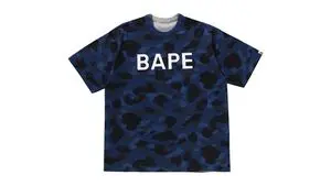 A BATHING APE Camo Reversible Tee Shirt - Navy Blue