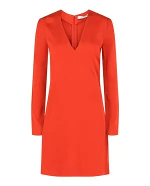 Givenchy V-neck Long Sleeve Dress - Bright Red