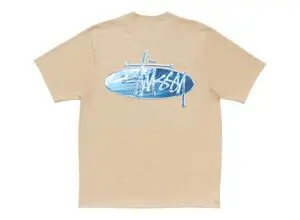 StÜssy Wave Oval Tee Shirt Khaki - Multicolor