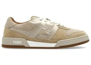 Fendi Match Jacquard Low Top Sneakers - Beige