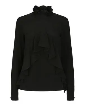Givenchy Ruffled Silk Blouse - Black