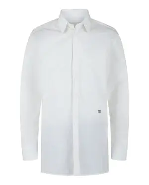 Givenchy 4g Embroidered Long Sleeve Dress Shirt - White Black