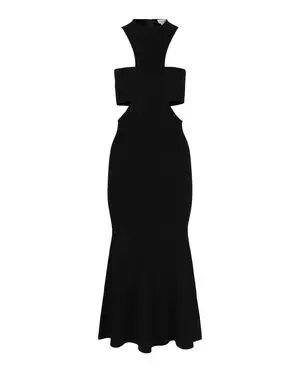 Alexander McQueen Slashed Harness Midi Dress - Black