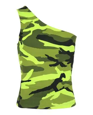 Balenciaga Asymmetrical Camo Patterned Tank - Yellow