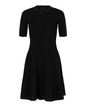 Givenchy Viscose Dress In Lurex With Floral Jacquard - Black