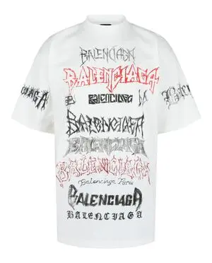Balenciaga Metal Logo Oversized T-shirt - White