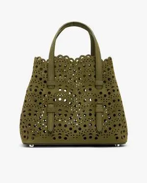 Alaïa Mina 20 Camouflage Suede Tote Bag - Green