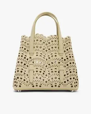 Alaïa Mina 20 Amande Suede Tote Bag - Green