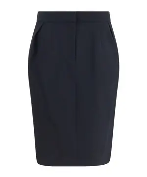 Magda Butrym High Waist Pleated Midi Skirt - Black