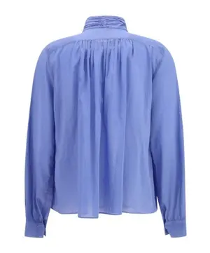 FORTE_FORTE Pleated High Neck Long Sleeve Blouse