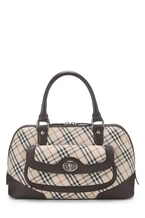 Burberry Jacquard Check Turnlock Dome Handbag
