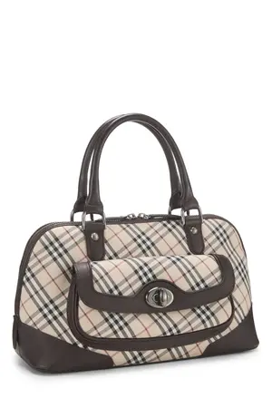 Burberry Jacquard Check Turnlock Dome Handbag