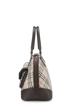 Burberry Jacquard Check Turnlock Dome Handbag