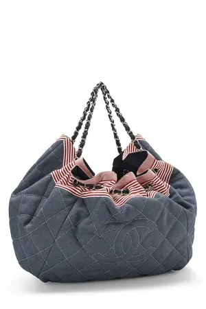Chanel Quilted Denim Coco Cabas Spirit Tote