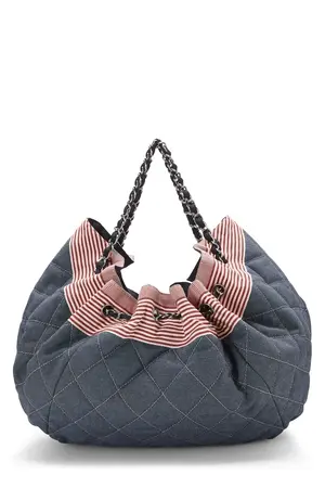 Chanel Quilted Denim Coco Cabas Spirit Tote