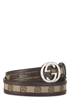 Gucci Gg Canvas Interlocking Gg Belt 80 - Brown