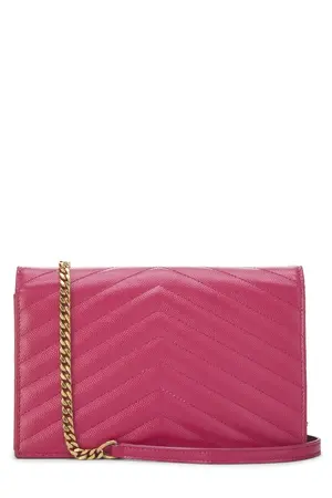 Saint Laurent Grained Calfskin Envelope Wallet On Chain