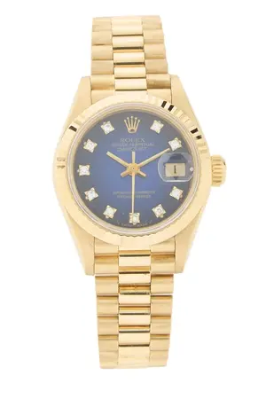 Rolex Vignette Diamond Dial Datejust President 69178 - Blue