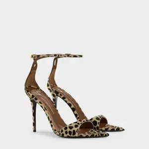 GIUSEPPE ZANOTTI Leopard Print Pony Hair Stiletto Sandals
