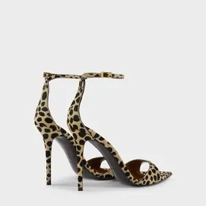 GIUSEPPE ZANOTTI Leopard Print Pony Hair Stiletto Sandals