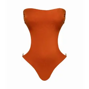 CHERINA BEACHWEAR LLC Priyana Swimsuit In Amber Glow - Orange