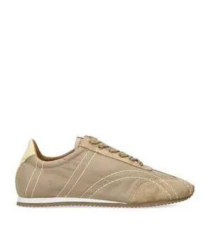 TOTEME Suede Flex Sneakers - Beige