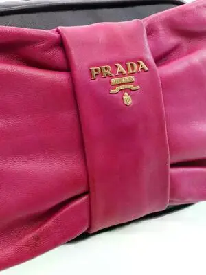 Prada 2000s Bow-detail Shoulder Bag - Black