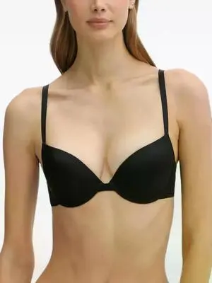Armani Exchange Logo-tape Push-up Bra - Black