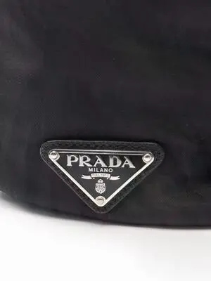 Prada 2000s Saffiano Leather Trim Duffel Bag