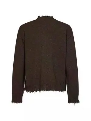UMA WANG Distressed-effect Frayed-hem Sweater