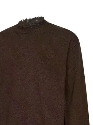 UMA WANG Distressed-effect Frayed-hem Sweater