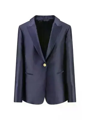 Alberta Ferretti Mikado Single-breasted Peaked-lapels Suit Jacket - Blue