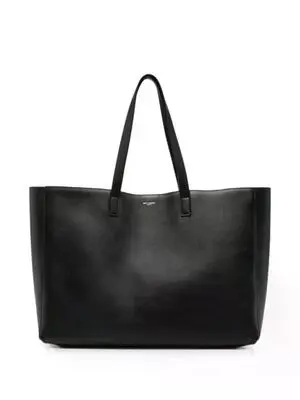 Saint Laurent Logo-stamp Leather Tote Bag - Black