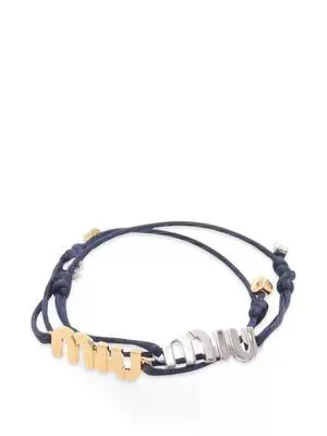 Miu Miu Set Of 2 Logo Plaque Bracelets
