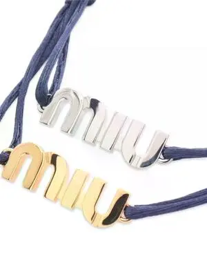 Miu Miu Set Of 2 Logo Plaque Bracelets