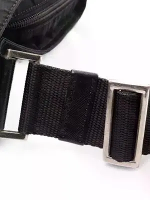 Prada 2000s Triangle Logo Saffiano Leather Shoulder Bag