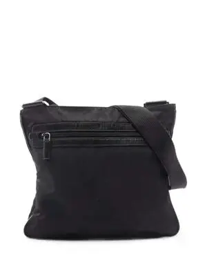 Prada 2000s Triangle Logo Saffiano Leather Shoulder Bag