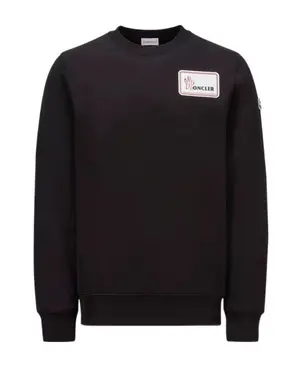 Moncler Logo Printed Crewneck Sweatshirt - Black