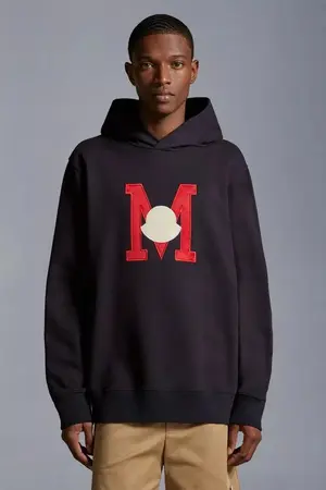 Moncler Logo Embroidered Long Sleeve Hoodie