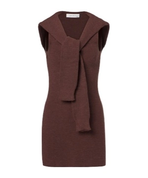 AYA MUSE Vao Knit Mini Dress - Brown