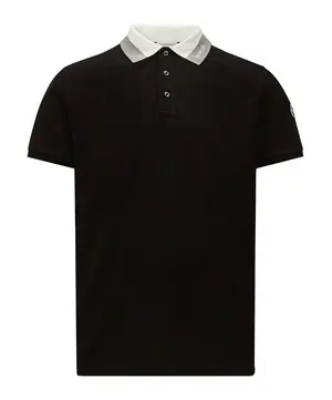 Moncler Logo Embroidered Short Sleeved Polo Shirt