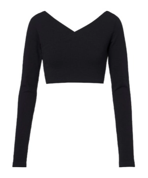 Alaïa Cotton-blend Wrap Top - Black