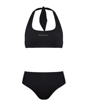 Balmain Lace-up Bikini Set - Black