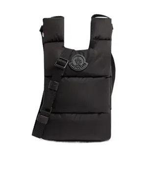 Moncler Legere Logo Patch Quilted Crossbody Bag - Black