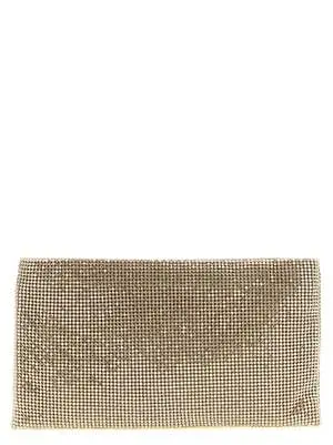 Benedetta Bruzziches BENEDETTA BRUZZICHES "Your Best Friend - La Petite" Crystal Embellished Mesh Clutch Gold