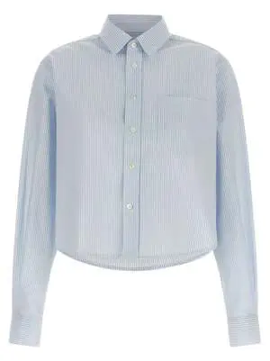 AMI Paris De Coeur Striped Cropped Shirt
