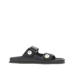 JIMMY CHOO Fayence Leather Double Strap Sandals With Pearl Detail